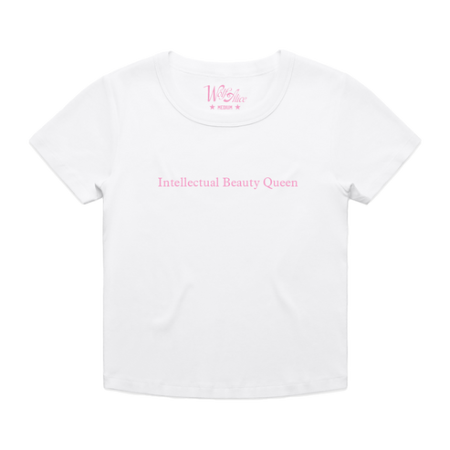 'Intellectual Beauty Queen' White Baby Tee | Wolf Alice Official Store